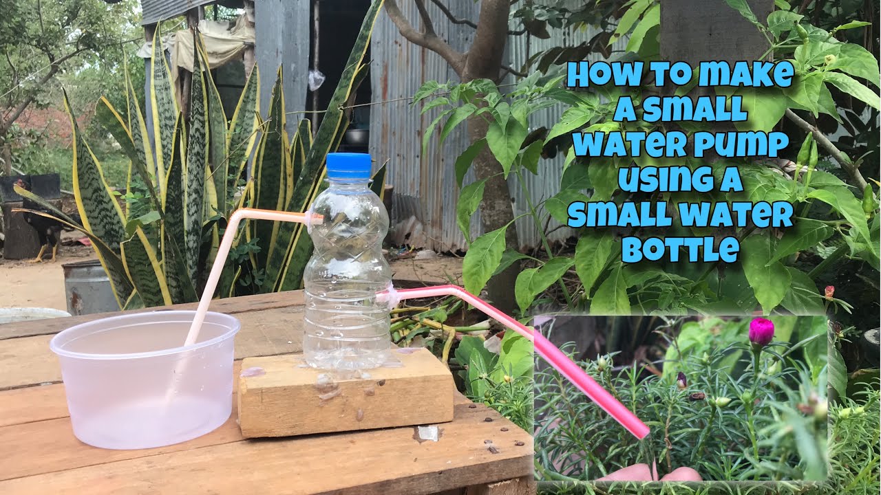 How to make a small water pump using a small water bottle | DIY | Water ...