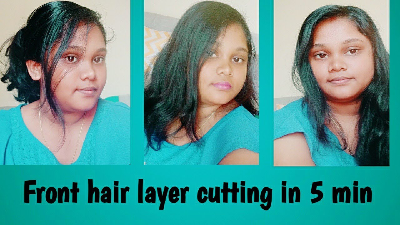 Front hair layer cutting//How to cut front hair at home//how to cut ...
