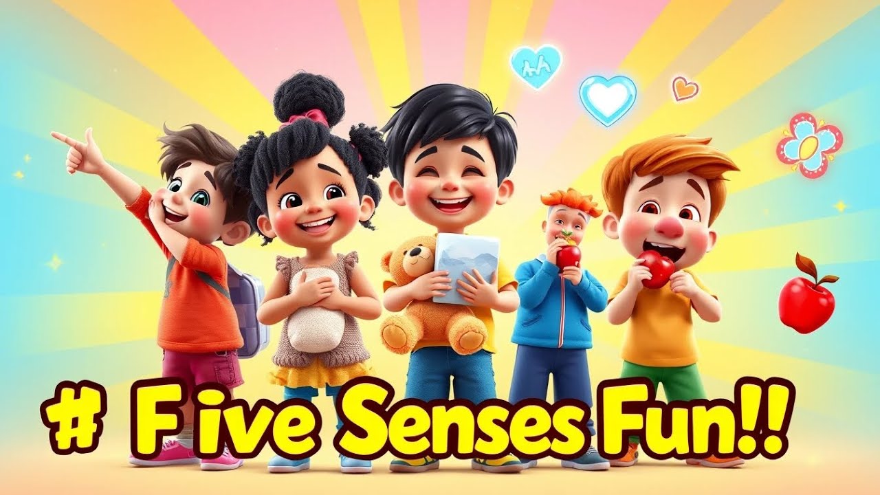 "🎵 Fun Five Senses Kids Song | Learn with Our Five Senses Nursery ...