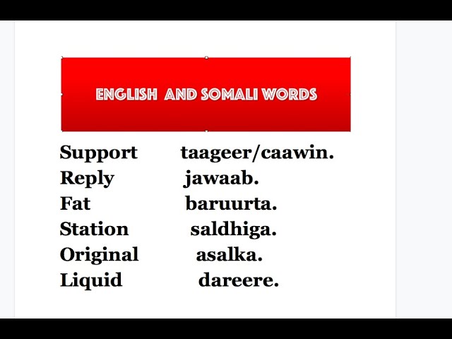 Somali Words Ibrahim Cali Somali English, English Somali Dictionary