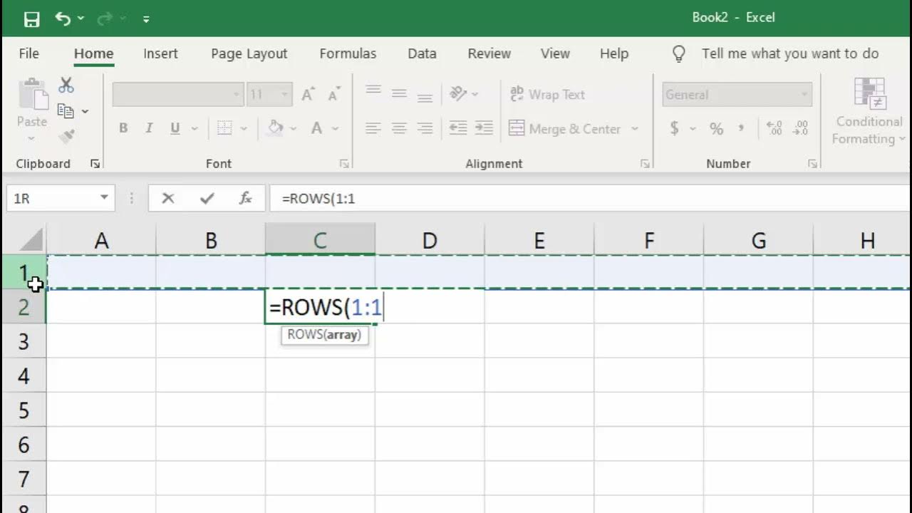 Rows and columns formula in Microsoft Excel 2019@COMPUTEREXCELSOLUTION - YouTube