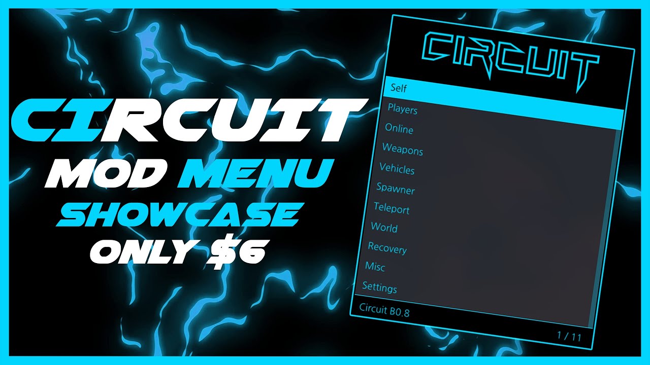 CIRCUIT SHOWCASE | THE BEST BUDGET MOD MENU! | ONLY $6 - YouTube