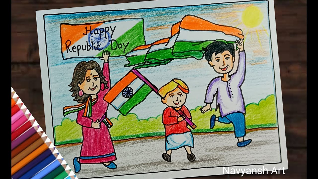 Republic Day special drawing/ How to draw Republic Day celebration ...