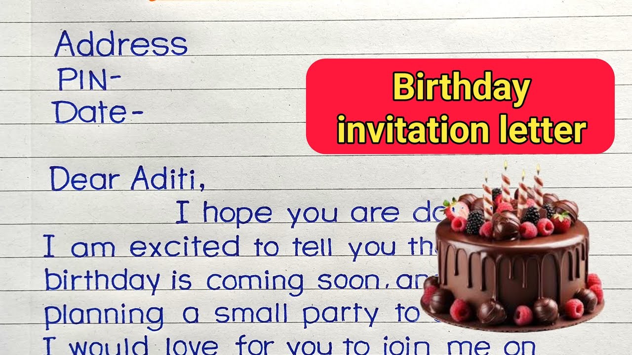 Letter to Your Friend Inviting for Birthday Party | Birthday Party ...