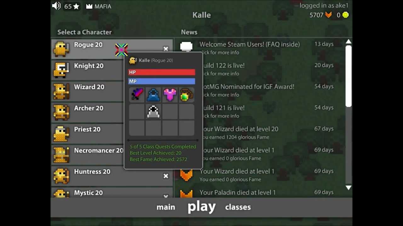 Realm of the Mad God - Character selection! - YouTube