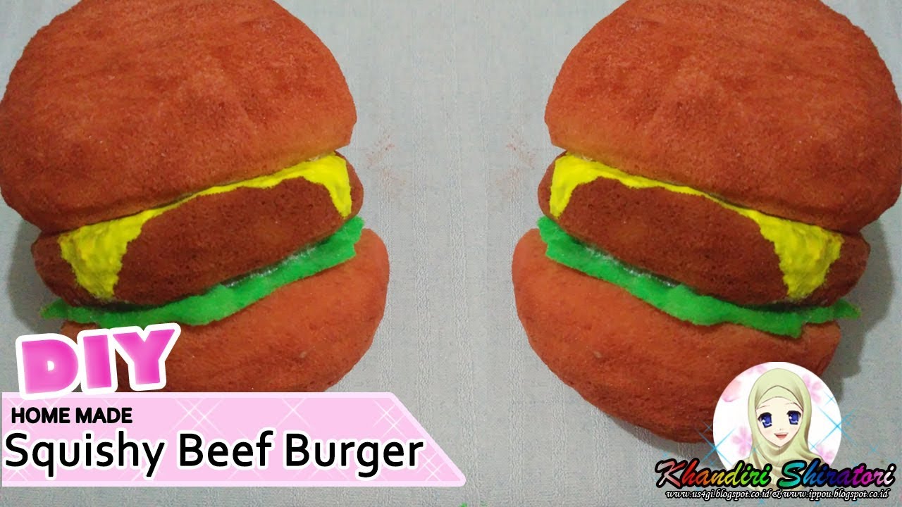 DIY Home Made Squishy Beef Burger Membuat Squishy Burger Sendiri di ...