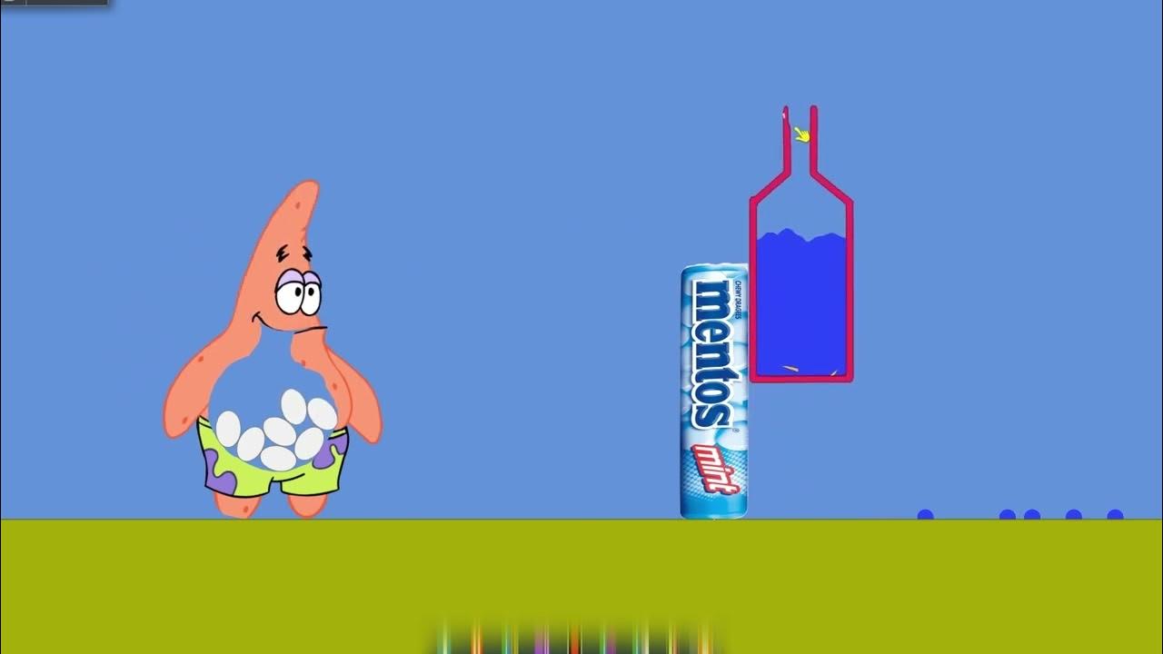 Patrick Star tries mentos + cola (algodoo) - YouTube