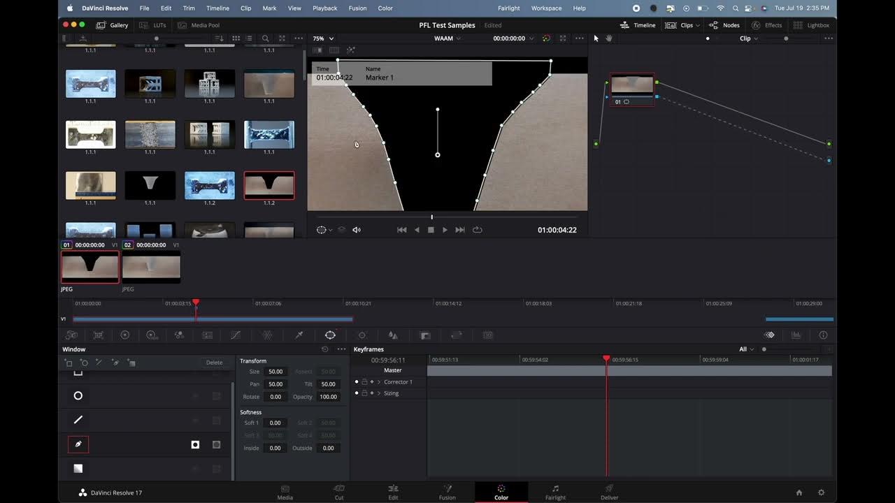Cutting an Image Using the Power Window in Davinci Resolve - YouTube