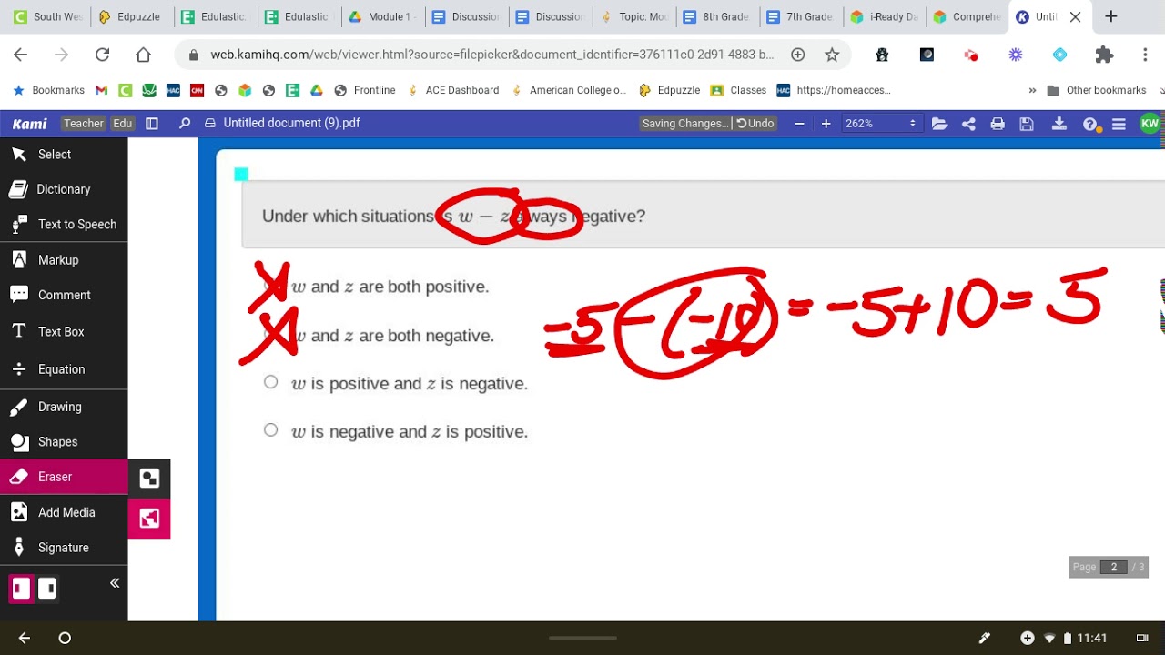 7th Grade Lesson 9 Quiz Review - YouTube