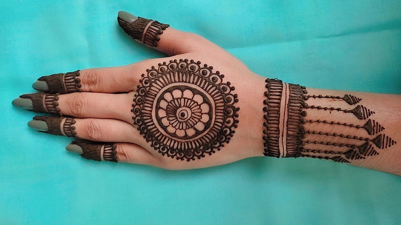 gol tikki mehndi design | rangoli mehndi design | very beautiful gol ...