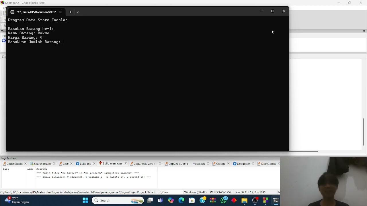 Tugas Project Data Store Menggunakan Bahasa C Mata Kuliah Dasar Pemrograman - YouTube