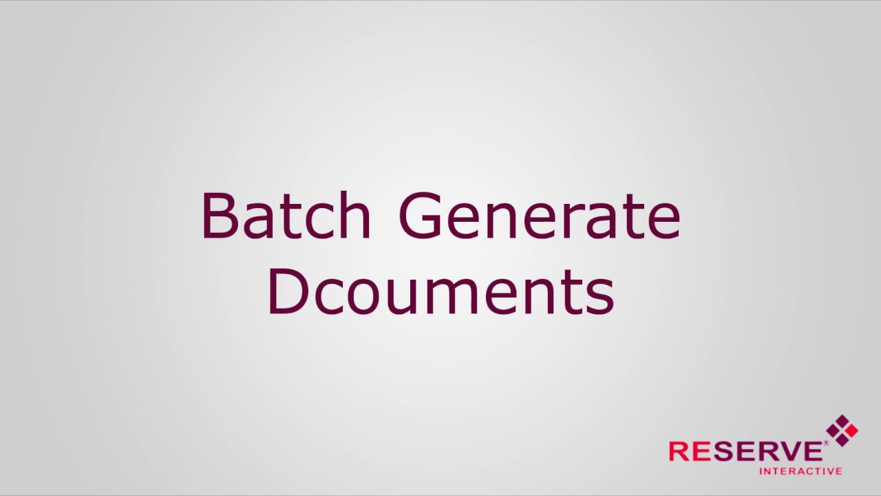 How To Batch Generate Documents Youtube