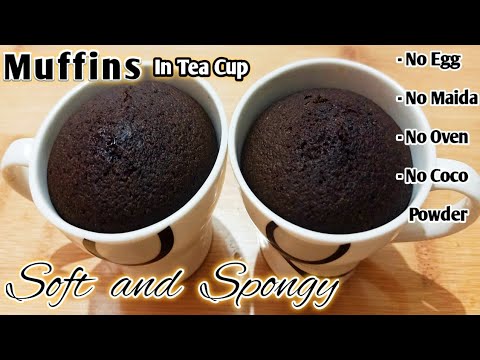 Eggless Chocolate Muffins in Tea Cup | Chocolate Muffins Recipe | Chocolate Cupcake Recipe