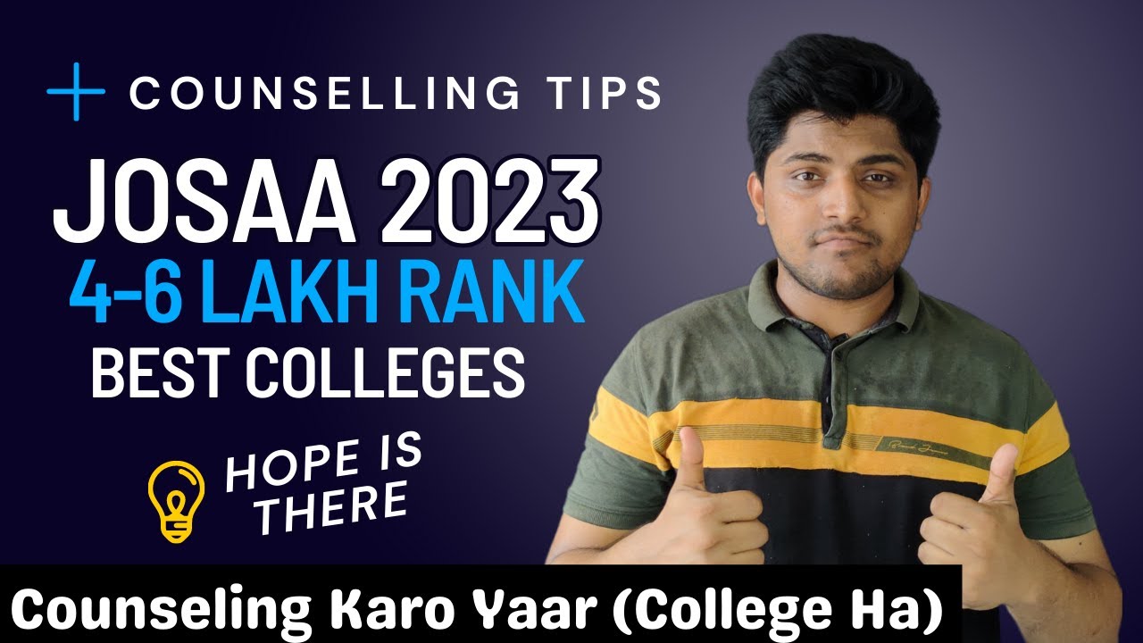 LOW RANK JEE MAINS JOSAA COUNSELLING FOR WEST BENGAL STUDENTS - YouTube