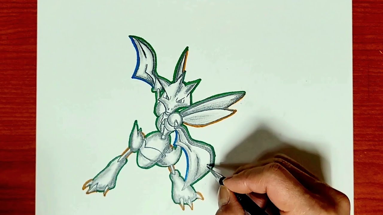 Drawing with a Pokemon Scyther Pencil #85 - YouTube