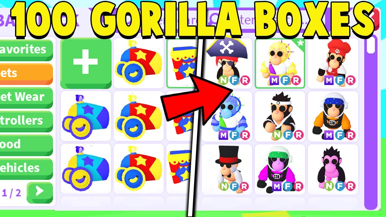 Opening 100 PREMIUM GORILLA BOXES in Adopt Me! - YouTube