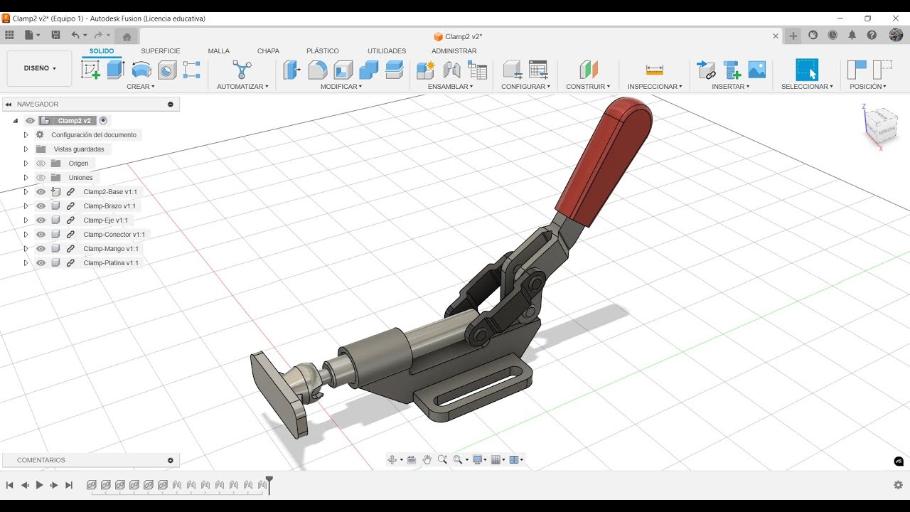 Fusion 360 - Ensamble Clamp por Limites de Movimiento y por Conjuntos ...