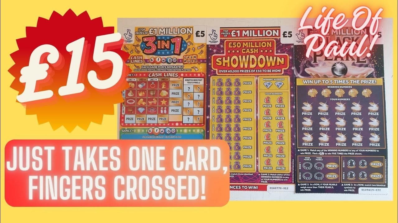 3 £5 Lottery Scratch Cards. £15 mix of National Lottery scratch cards ...