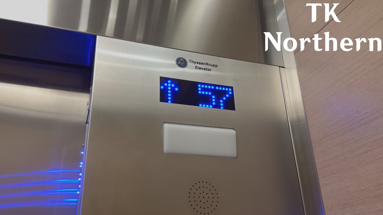 5 m/s ThyssenKrupp Northern Traction Elevators at an apartment building ...