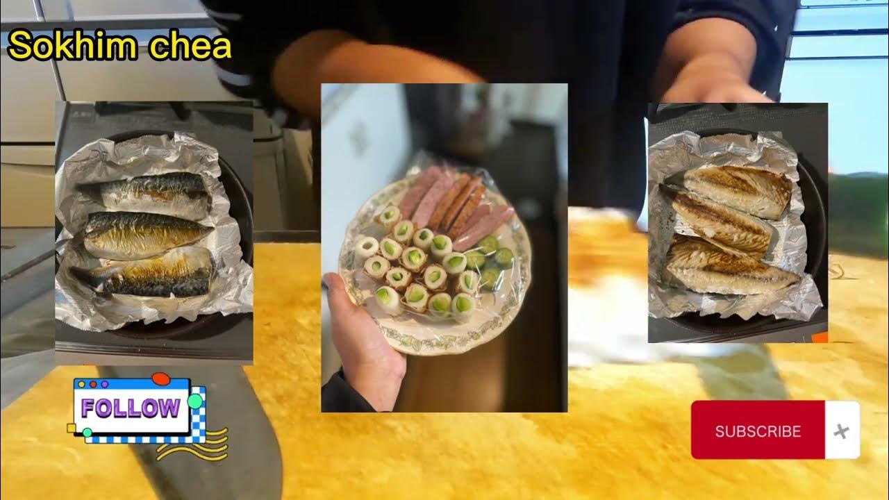 Tonight’s dinner Japanese food (Fish, ham, and cucumbers) - YouTube