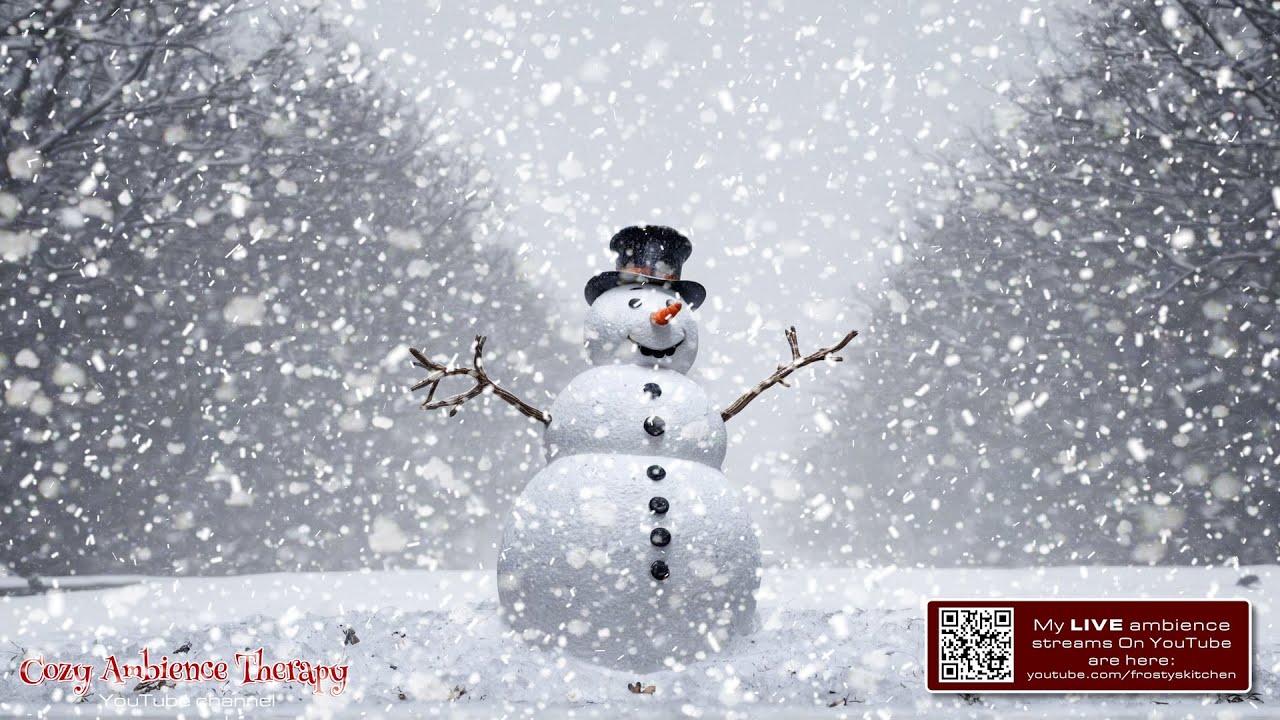 Relaxing Ambience A Snowman In A Snow Blizzard 2 - YouTube