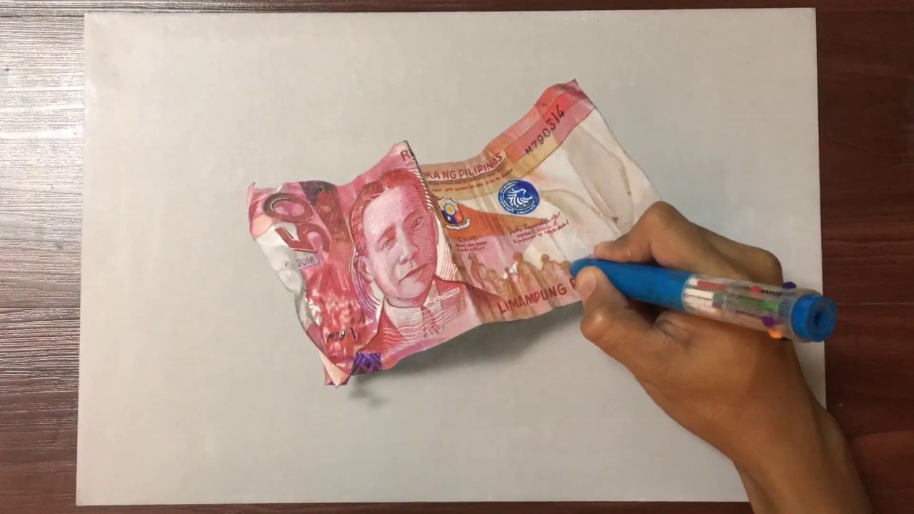 Drawing LIMAMPUNG PISO-How to draw 3d Art like marcelloBarenghi - YouTube