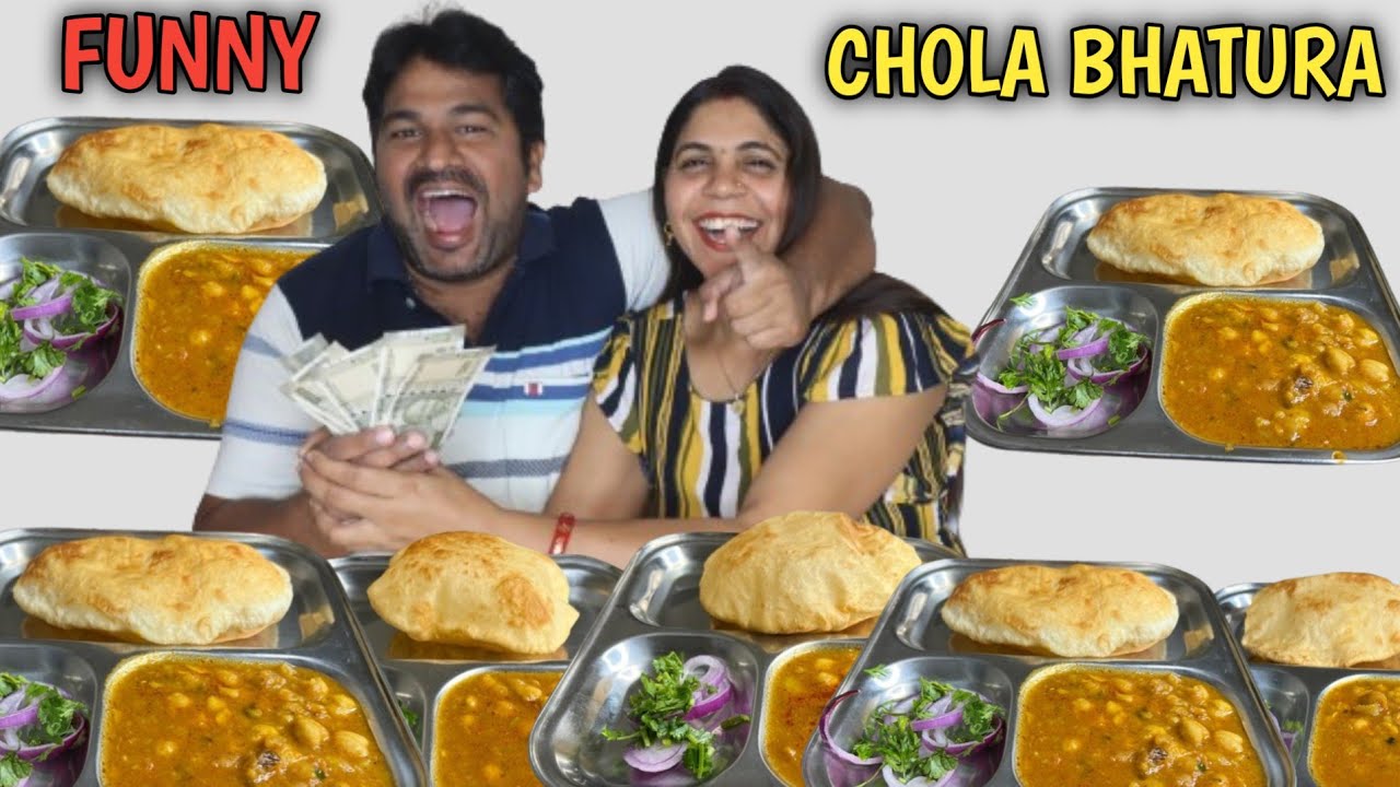 FUNNY CHOLA BHATURA EATING CHALLENGE | CHOLA BHATURA | STREET FOOD ...