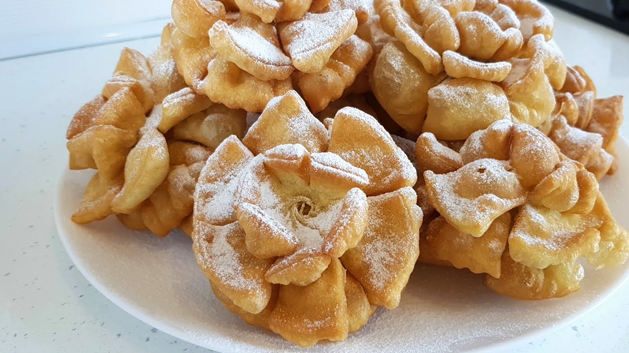 Crispy Flowers from a simple dough - YouTube