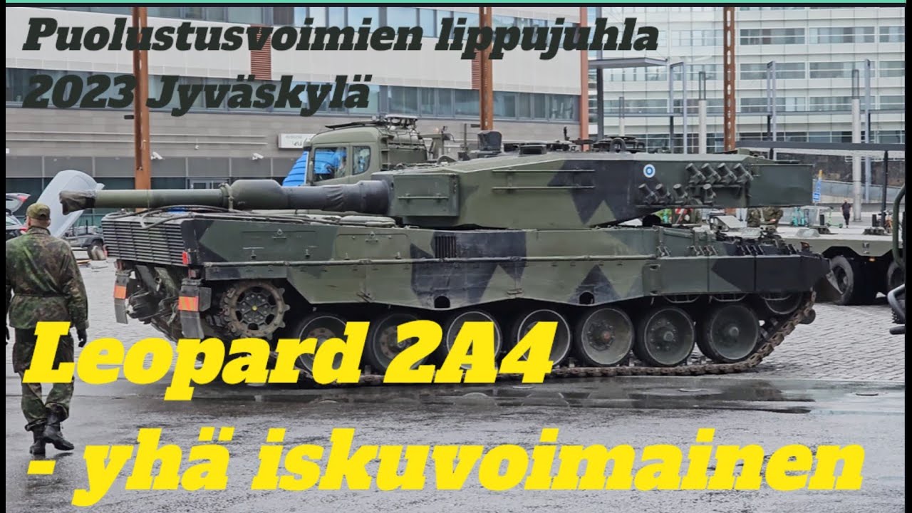 Leopard 2A4 jytisi 2A6:n kintereillä Jyväskylässä - YouTube