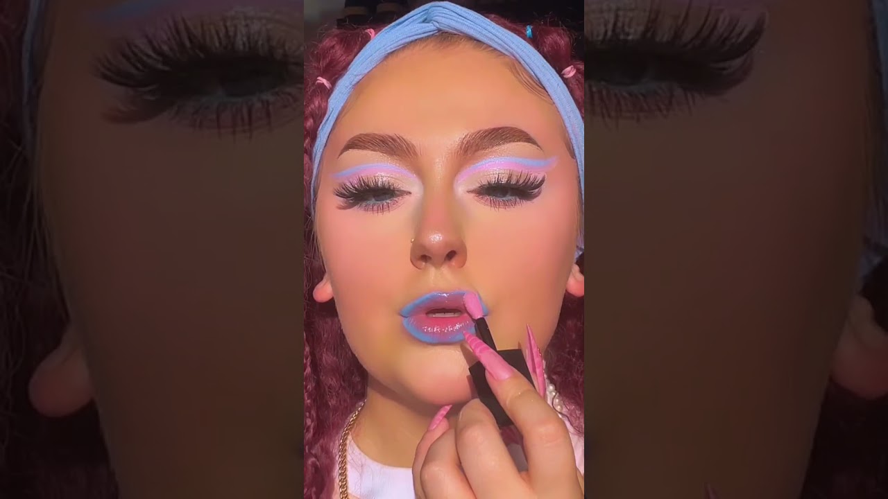 Trans Flag Lip Combo🏳️‍⚧️🤍💕💙#makeup #lips #lipstick #lipgloss #ytshort ...