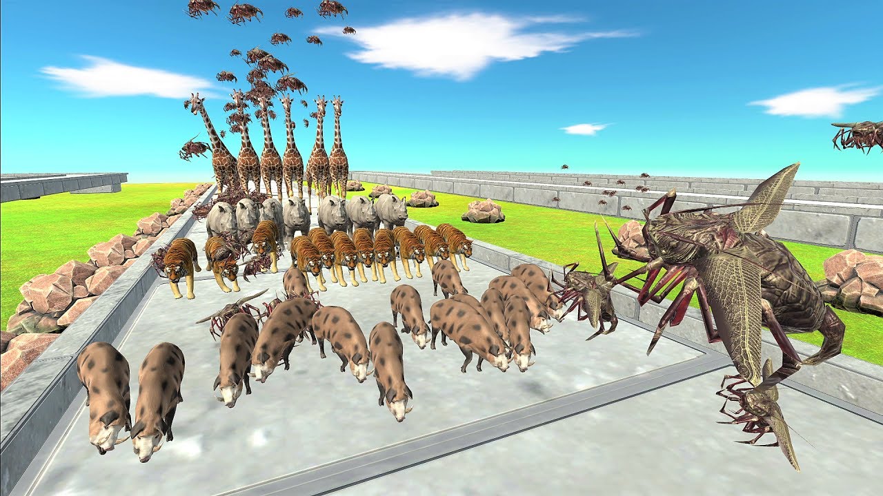 Animal survival race. Escape from the Swarm Bug! | Animal Revolt Battle ...