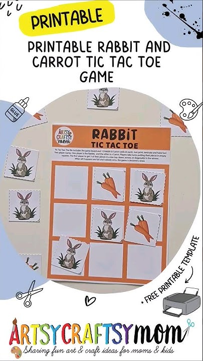 Printable Rabbit and Carrot Tic Tac Toe #printable #tictactoe # ...