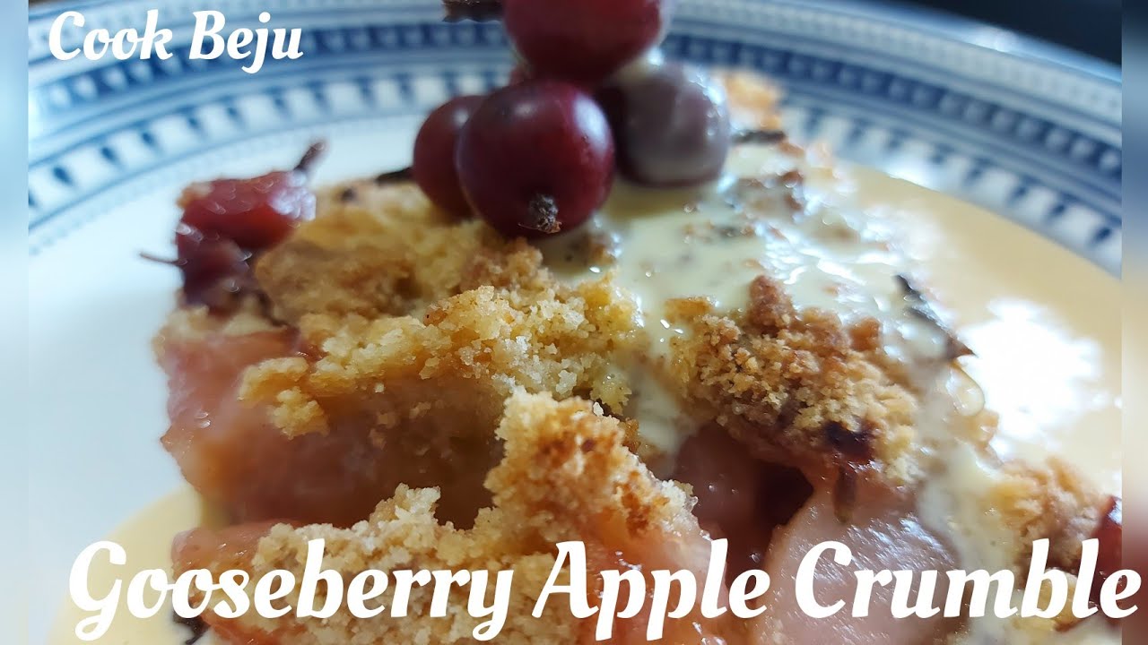 Gooseberry Apple Crumble. Garden fresh fruit baked in golden crunch ...