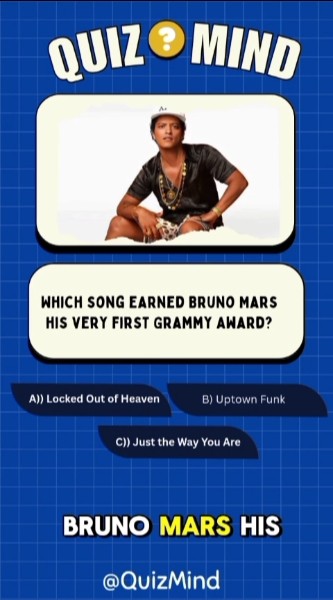 Bruno Mars Quiz: Can You Name His First Grammy-Winning Song? 🏆🎤 # ...