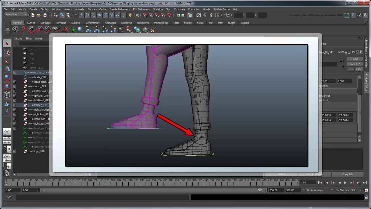 Creating a Character Rig: Appendix A: Part 4 - Matching leg joints ...