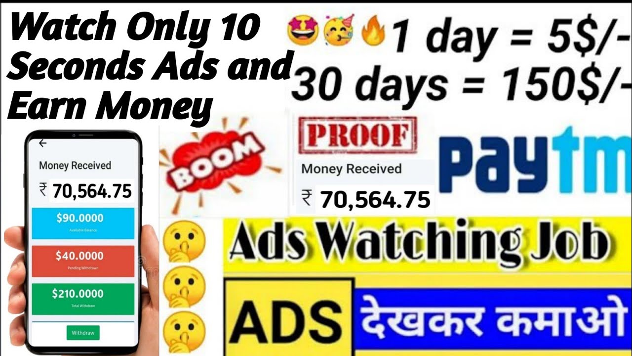 Ads Watching Jobs | Watch Ads and Earn Money | Mr Earning Wala ...