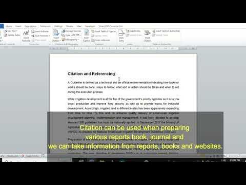 Adding citations & references in MS Word - YouTube