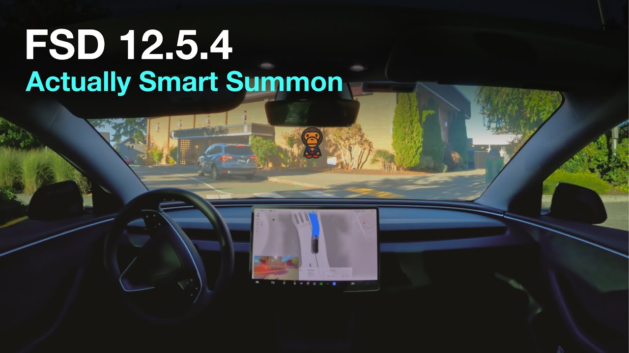 Tesla FSD 12.5.4 - Actually Smart Summon - YouTube