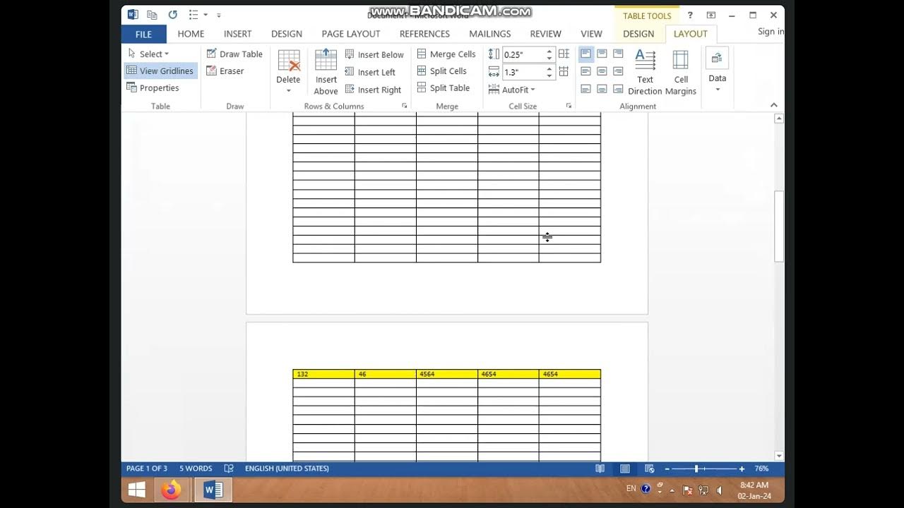 8:30 TO 9:00 AM TABLES GROUP IN INSERT TAB IN MS WORD PART-1 BY PRIYA SHARMA ( 02/01/2024) - YouTube