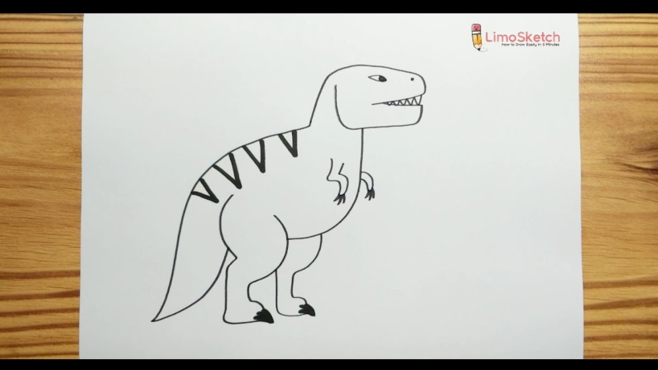 How to Draw T REX EASY STEP BY STEP - YouTube