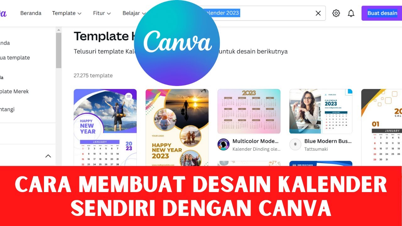 🔴TUTORIAL CANVA‼️CARA MEMBUAT DESAIN KALENDER SENDIRI UNTUK TAHUN BARU ...