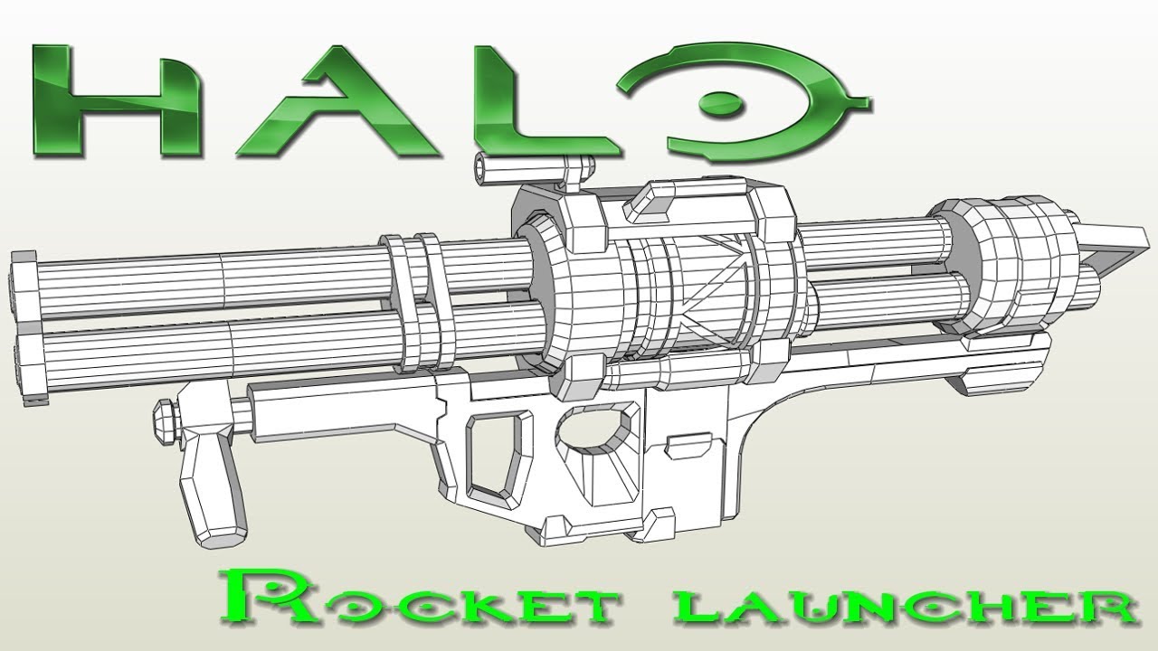Halo 5 rocket launcher papercraft - YouTube