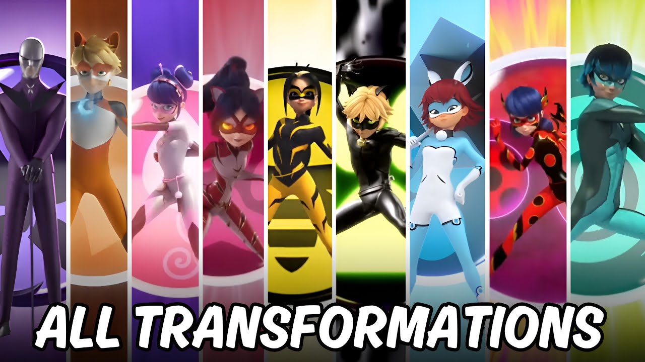 Miraculous Ladybug All Transformations | Season 1 To 5 | Tales of ...