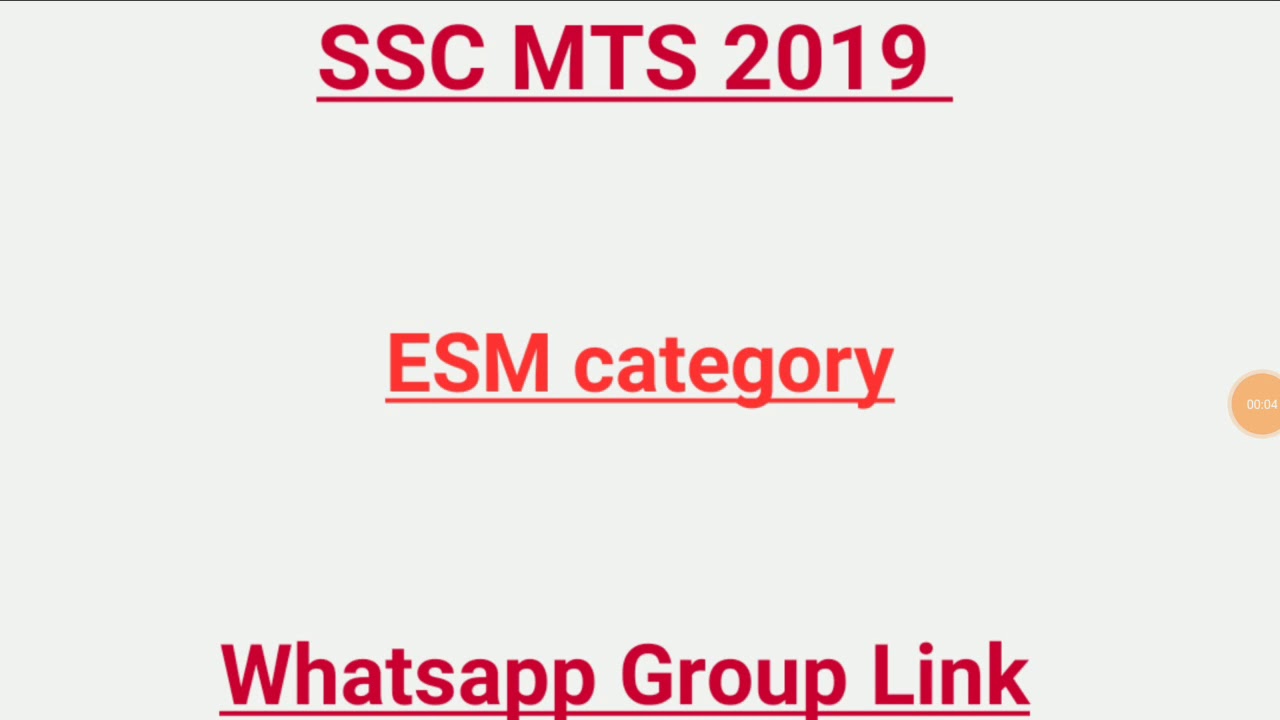 Whatsapp Group of ESM category||SSC MTS 2019 - YouTube