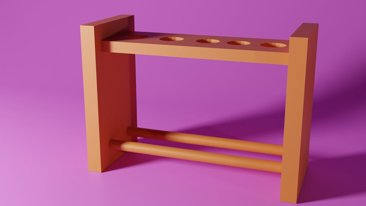 Modelling a Test Tube Holder in Blender 2.8 - YouTube