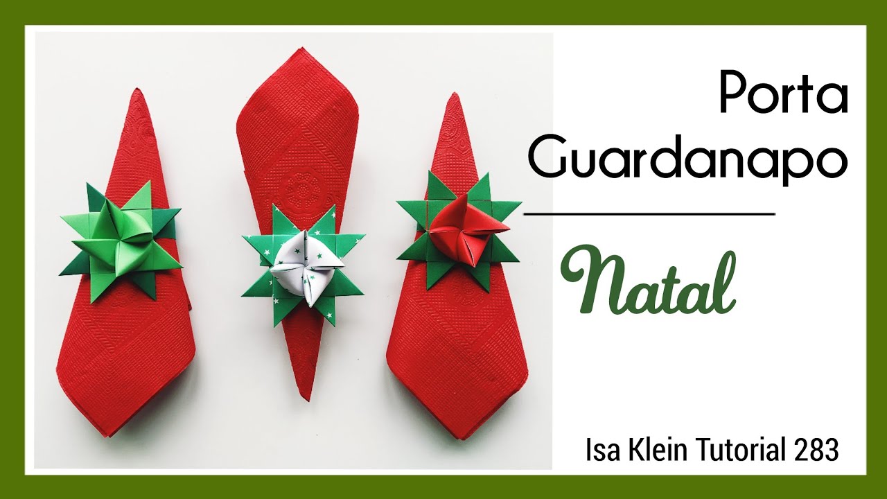 Decoração de Natal barata e fácil: PORTA GUARDANAPO de origami [Isa ...