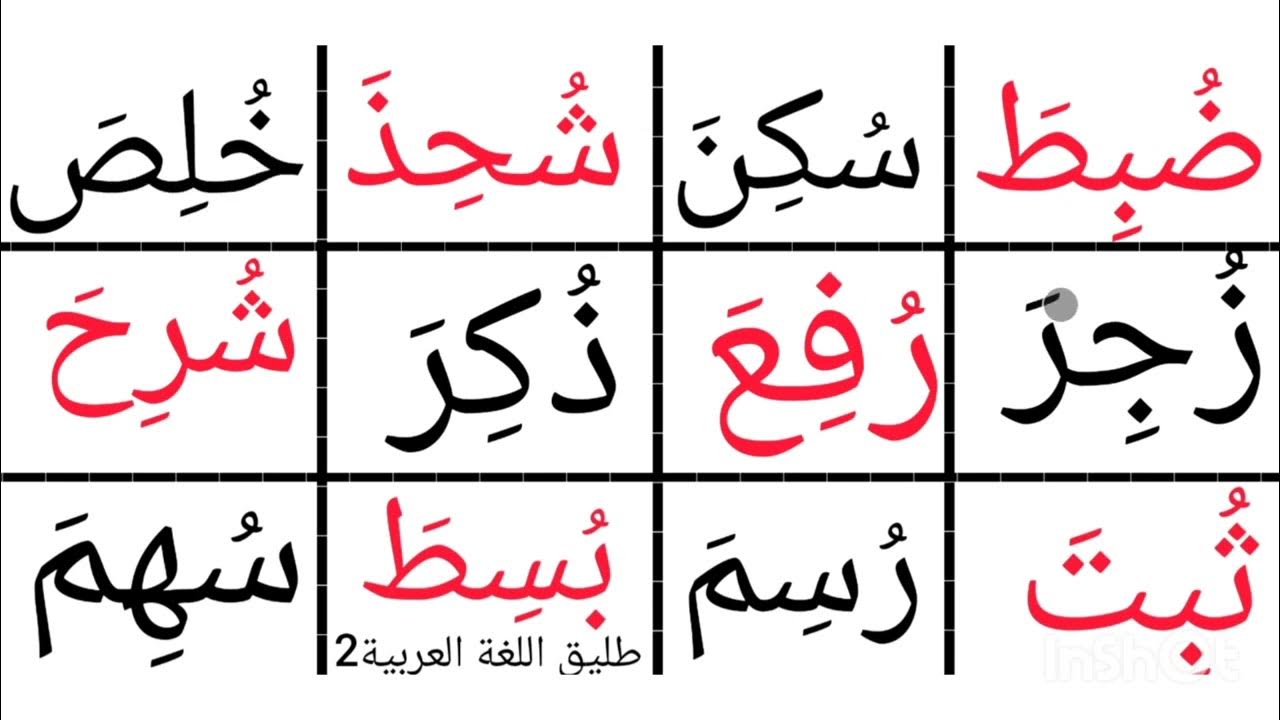 تعلم القراءة كلمات ثلاثية بالحركات الثلاث الفتحة والكسرة والضمة Youtube