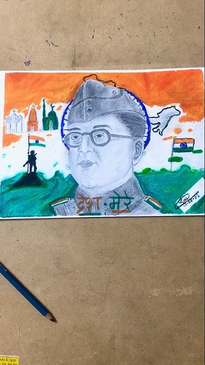 🇮🇳Drawing of Netaji for Independence Day 🇮🇳 #art #viral #shorts # ...
