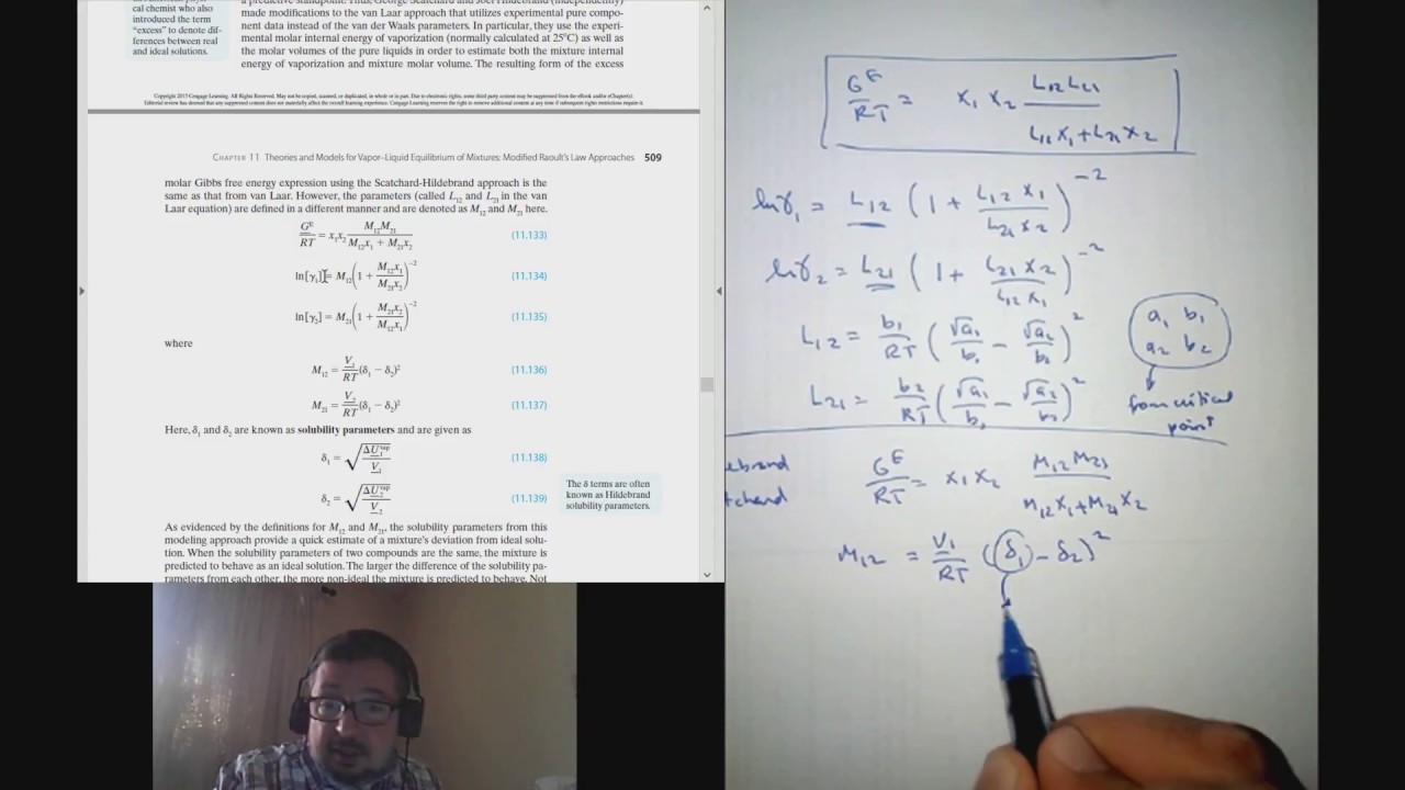 PCE75 The regular solution: Van Laar and Scatchard-Hildebrand models ...