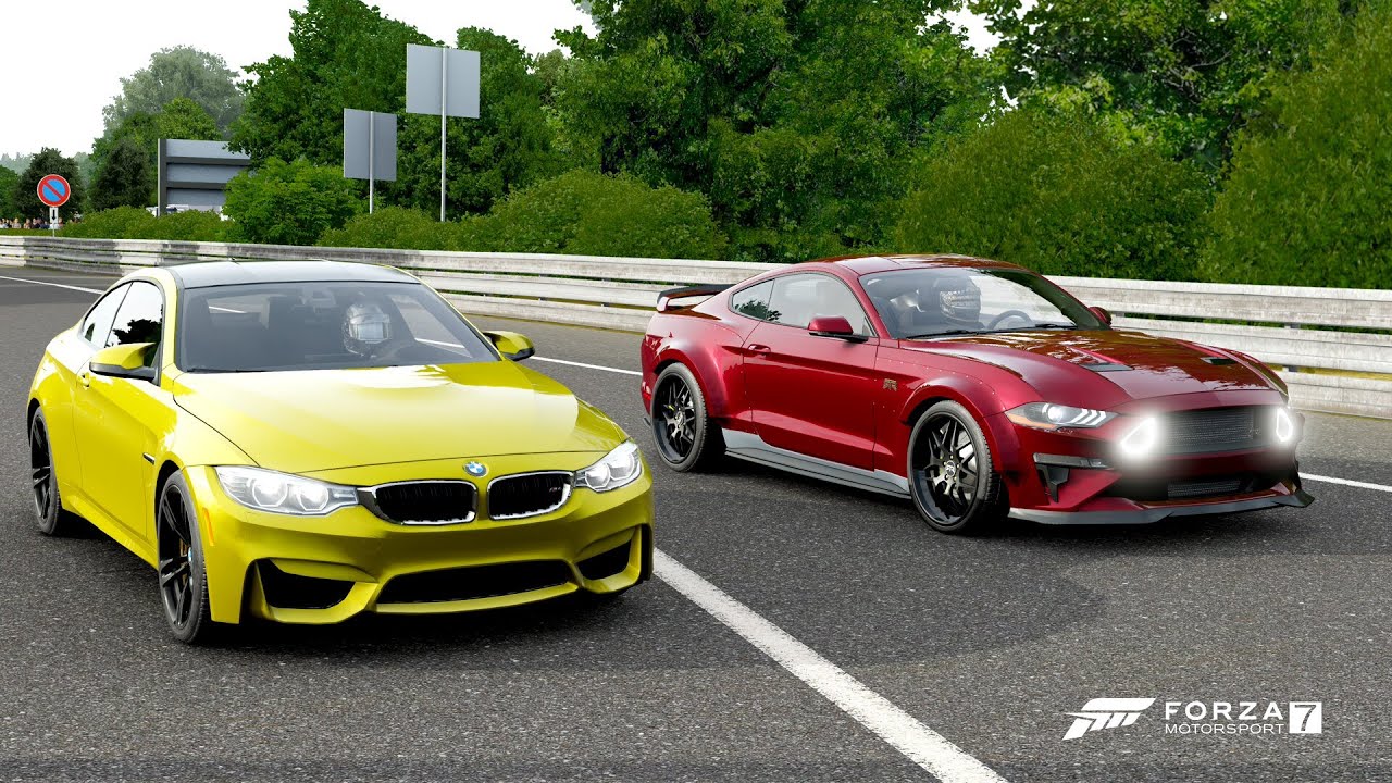 Forza 7 Drag race: Ford Mustang RTR Spec 5 vs BMW M4 - YouTube